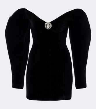 DAVID KOMA Off-Shoulder Minikleid aus Samt