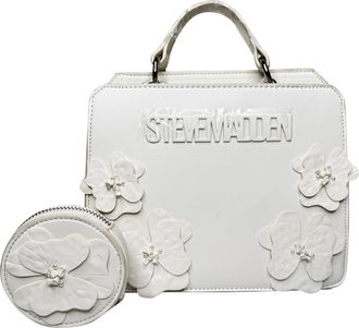Steve Madden Damen Bevelinn Umh&auml;ngetasche mit Blumenapplikation Ranzen, Vanille