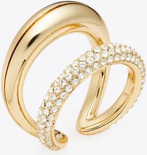 Tory Burch Pav&eacute;-Doppelring mit Piercingdetail