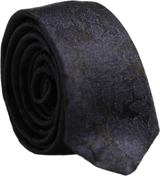 Dolce & Gabbana Floral Jacquard Silk Necktie - Black