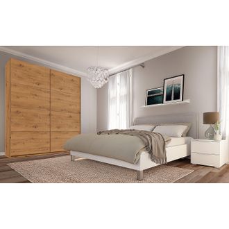 Skøp home24 Schwebetürenschrank pure 181 x 222cm Braun/Eiche Artisan Dekor 2 Türen