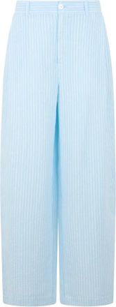 120% Lino Femme, Pantalons, Bleu, Taille: 38 FR Pantalons