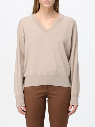 Brunello Cucinelli V-Ausschnitt-Pullover aus reinem Kaschmir mit Rippb&uuml;ndchen