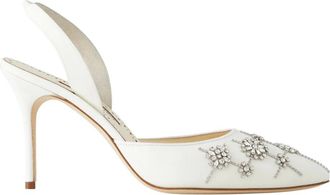 Manolo Blahnik Femme, Chaussures, Blanc, Taille: 39 1/2 EU Escarpins Ralyne 90