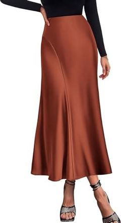 Generic Jupe Sirene Femme Mode Couleur Unie Jupe Longue En Satin Taille Haute Jupe Chic Et Elegant Confortable Et Respirant DéTé ExtéRieur DéContractéE Vacanc