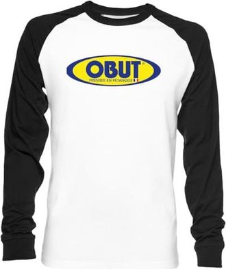 Vendax Obut Petanque Unisex Baseball T-Shirt Manches Longues Homme Femme Blanc Noir