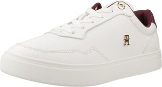 Tommy Hilfiger Damen Cupsole Sneaker Essential Elevated aus Leder, Elfenbein (Ancient White), 41