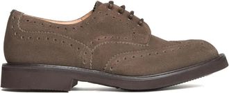 Trickers Mens Flint Repello Suede Derby Brogues - Gr. 6_5 - in Grau