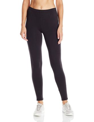Hanes Damen Stretch-Jersey Leggings, Schwarz, M