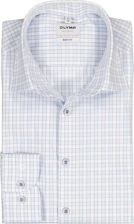 Olymp Herren Hemd blau Baumwoll-Stretch