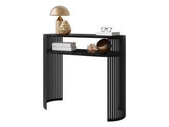 Mirjan24 Konsolentisch Fahugin, Flurtisch, Eingangsbereich, Dekotisch, Konsole, Sideboard, Beistelltisch (Black Pietra Grigia, Schwarz)
