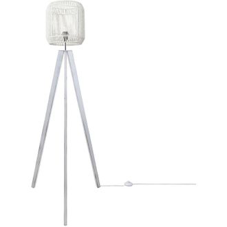 Paco Home Stehlampe Modern Wohnzimmer Schlafzimmer Rattan Optik Boho Korb Stehleuchte E27 Wei&szlig; (&Oslash;28 cm), Stehleuchte Wei&szlig; - Paco Home