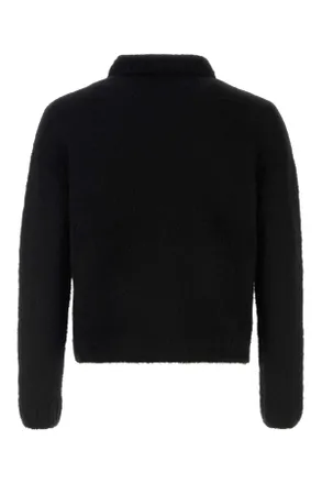 Dries Van Noten Mens Black Alpaca Blend Moro Cardigan Maglie Sweater