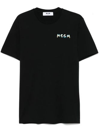 Msgm t-shirt à logo imprimé - Noir