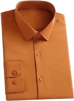 Generic Chemises fines et &eacute;lastiques &agrave; manches longues pour homme, coupe ajust&eacute;e, haut de bureau souple, 7668-33, XXL