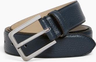 Le Tanneur Herreng&uuml;rtel mit rechteckiger Schnalle aus genarbtem Leder