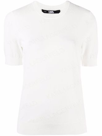 Karl Lagerfeld t-shirt à logo all-over - Blanc