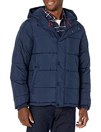 Amazon Essentials Doudoune &agrave; Capuche &Eacute;paisse Homme, Bleu Marine, XXL