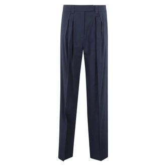 Marella Blaue Leinen- und Viskose-Stretch-Hose - - Trousers - Damen - Blau - 3XS