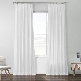 Half Price Drapes PRCT-S19B-108-FP, Baumwolle, Plissee-Vorhänge für Wohnzimmer, 25 x 108 cm, Whisper White