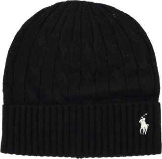 Polo Ralph Lauren Femme, Accessoires, Noir, Taille: ONE Size Wool-Cashmere Cable Knit Beanie