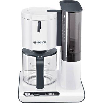 Bosch Haushalt TKA8011 Cafeti&egrave;re blanc, anthracite Nombre de tasse=10 verseuse en verre, fonction de conservation de la chaleur W599861