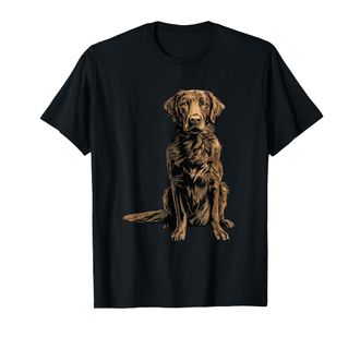 Whyitsme Design Braune, flach beschichtete Retriever-Hunde-Illustration T-Shirt