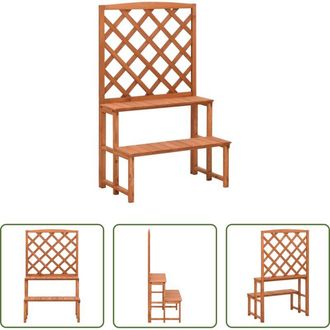 vidaXL Holztreppen - Blumentreppe mit Rankgitter 70x42x115 cm Massivholz Tanne