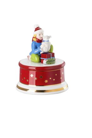 Hutschenreuther Weihnachten Sammelserie Weihnachtslieder 2025 Alle Jahre Wieder Spieluhr klein; H&ouml;he 14 cm/&Oslash; 9 cm