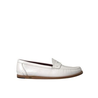 Dolce & Gabbana Mocassins classiques en cuir - Homme - Chaussures - Blanc - Taille: 41 EU