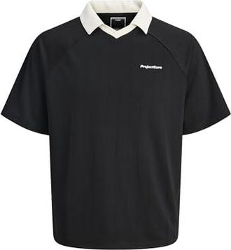 Jack & Jones Jcolido Pique Needle Open Polo SS, Noir, XL Hommes