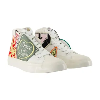 Kenzo Mens Hoshi Sneakers White Cotton