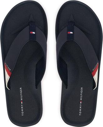 Tommy Hilfiger Zehentrenner Padded Hilfiger Beach Sandal FM0FM06011 Dunkelblau