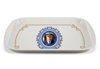 Shatchi König Charles III Portrait Memorabilia König Krönung Gedenktafel kleines Tablett Souvenirs Geschenk Seine Majestät 21 x 14 cm