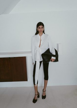 Mango Chemise &agrave; naud lat&eacute;ral blanc cass&eacute; - Femme - XS - MANGO