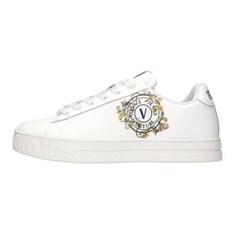 Versace Jeans Couture Femme, Chaussures, Blanc, Taille: 38 EU Baskets &agrave; imprim&eacute; logo