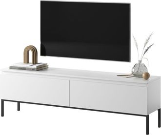Selsey Selsey Bemmi - TV-Schrank Lowboard, Weiß mit schwarzen Beinen, 150 cm