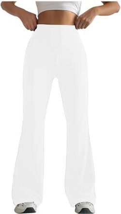 Generic Legging de sport évasé pour femme - Taille haute - Extensible - Décontracté - Jambe large - Pantalon de travail - Pantalon de yoga épais et évasé - Pa