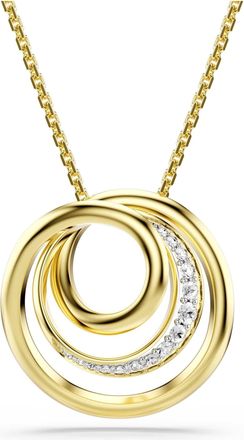 Swarovski Hyperbola Halskette, Rundschliff, Wei&szlig;, Goldlegierungsschicht