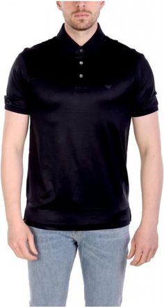 Emporio Armani Homme, Tops, Bleu, Taille: L ASV Polo en jersey m&eacute;lange de lyocell