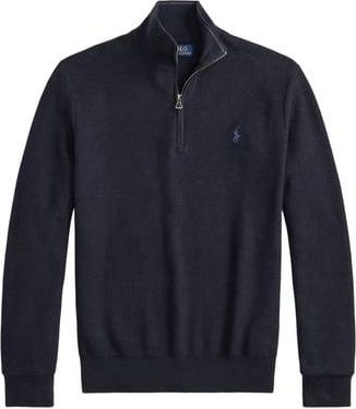Polo Ralph Lauren Pull &agrave; col zipp&eacute; en maille textur&eacute;e de coton