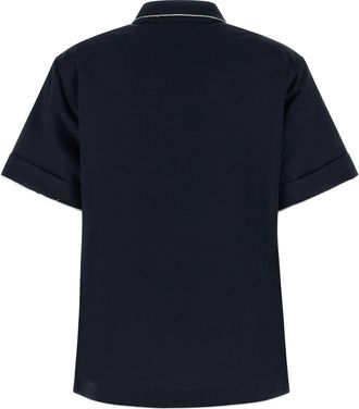 Prada Cotton with Contrasting Lining Polo Shirt - Navy