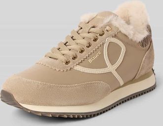 Blauer Sneaker aus Leder-Mix Modell LORAIN