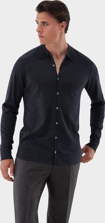 van Laack Strickhemd aus ultrafeiner Merinowolle