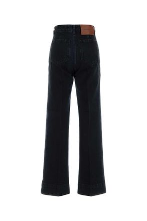 Victoria Beckham High-Rise Straight-Leg Denim Jeans - Navy