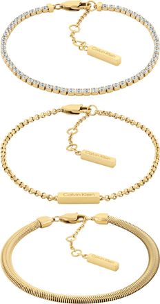 Calvin Klein Set aus 3 Armbändern für Damen Kollektion CK TRIO In Gelbgold verziert mit Kristallen - 35000797