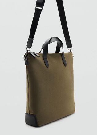 Mango Tote-Bag aus 100 % Baumwolle mit verstellbarem Trageriemen khaki - Herren - Einheitsgr&ouml;&szlig;e - MANGO MAN