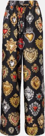 Dolce & Gabbana Palazzo-Hose Devotion aus Seiden-Twill