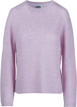 Alpha Studio Rundhals-Strickware - - Knitwear - Damen - Rosa - M