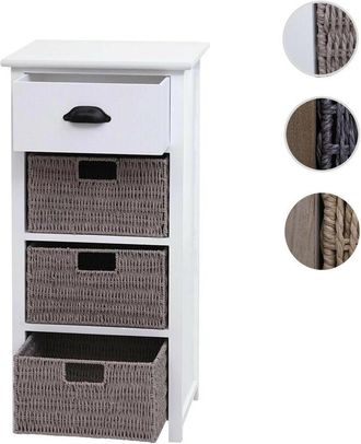 Mendler Mendler - Commode HWC-K84 avec paniers - armoire à tiroirs - bois 83x40x29cm - naturel - paniers marron clair